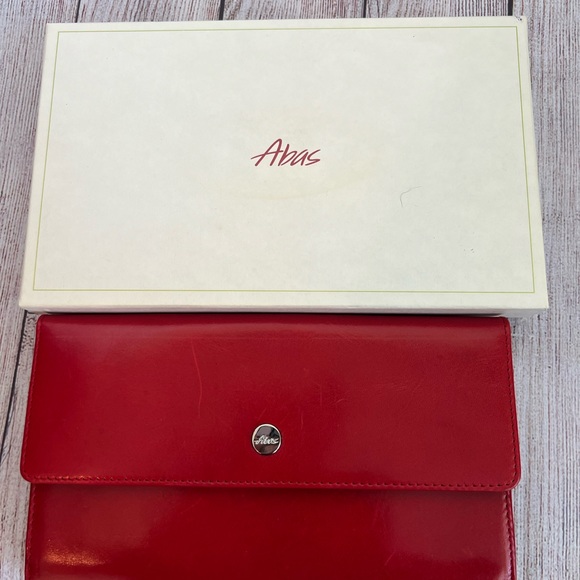Abas | Bags | Abas Red Leather Wallet | Poshmark